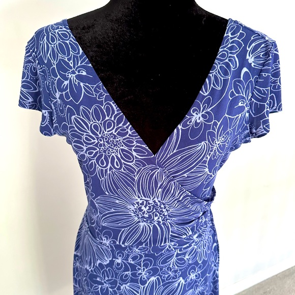 New York & Company | Dresses | Pretty Periwinkle Blue White Midi Dress ...